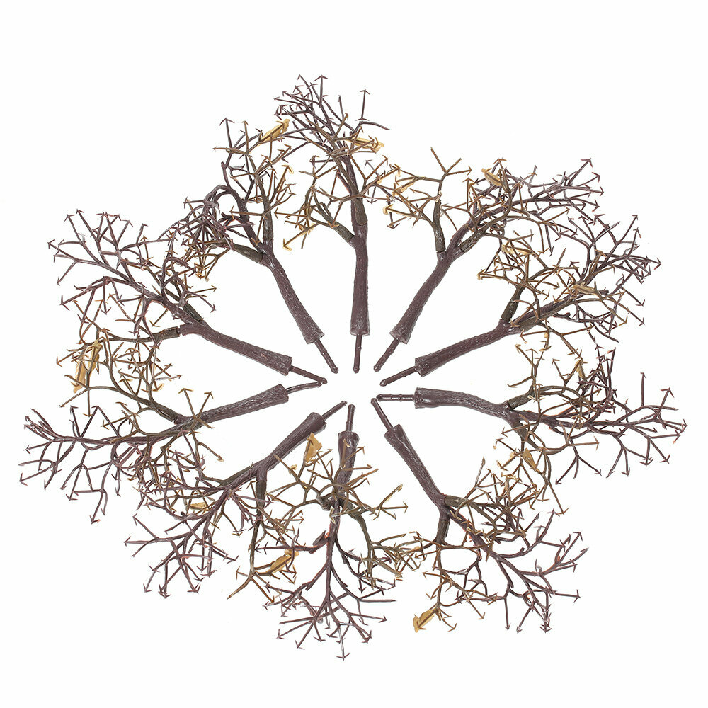 10Pcs/Set 11cm Пластиковые Модельные Деревья для Железнодорожного Макета Садового Ландшафта Декора Сцены Миниатюр Кукольных Деревьев Стиль 1 Материал Пластик Масштаб 1:100