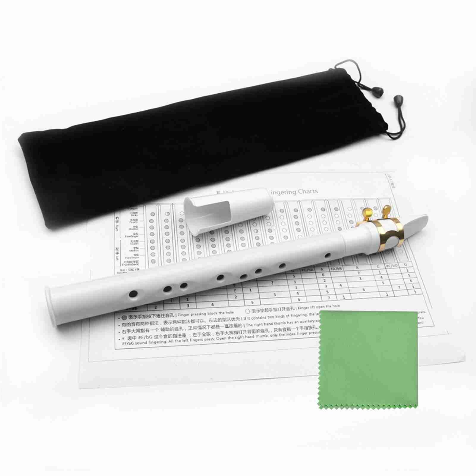 Белый мини-карманный саксофон, портативный маленький саксофон, духовой инструмент с черной сумкой для переноски, компактный размер для путешествий.