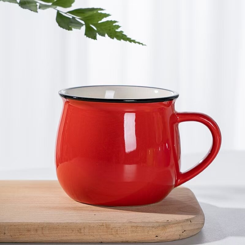 Керамическая кружка для чая и кофе, красная, 301 400ml, Темно-синий