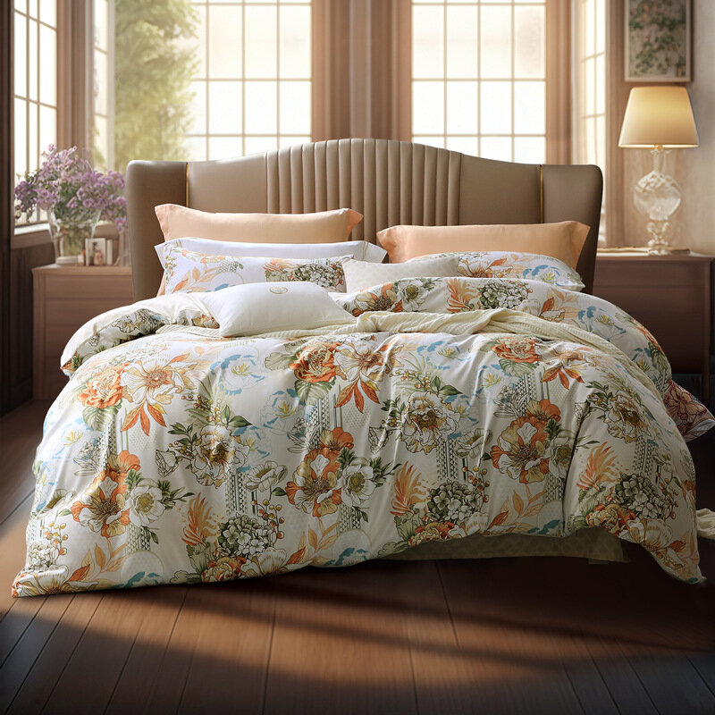 Комплект постельного белья Fuanna Home Textiles: четырехпредметный комплект с простыней и пододеяльником, утолщенный трехпредметный комплект для домашнего использования, комплект из ворсованной ткани для общежития.