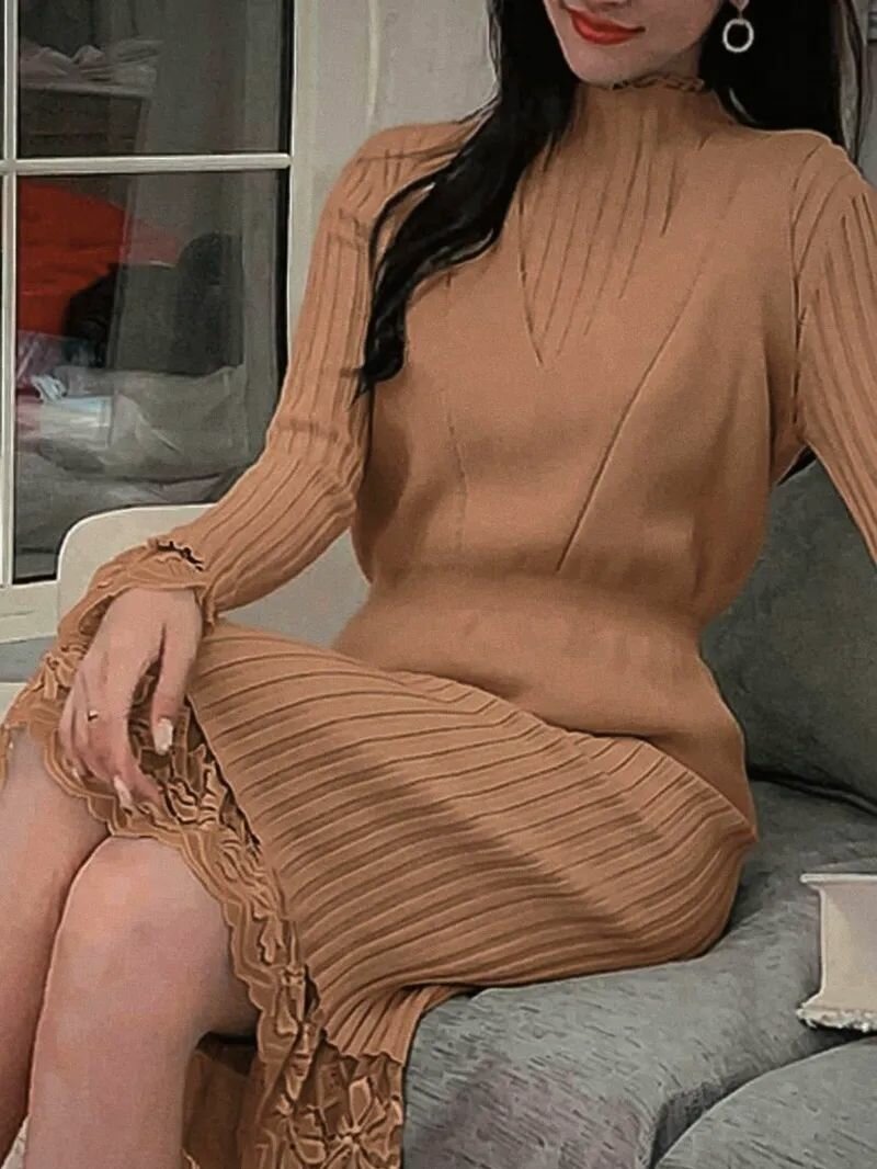 Платье теплое трикотажное облегающее миди на весну осень, повседневное и праздничное весеннее осеннее