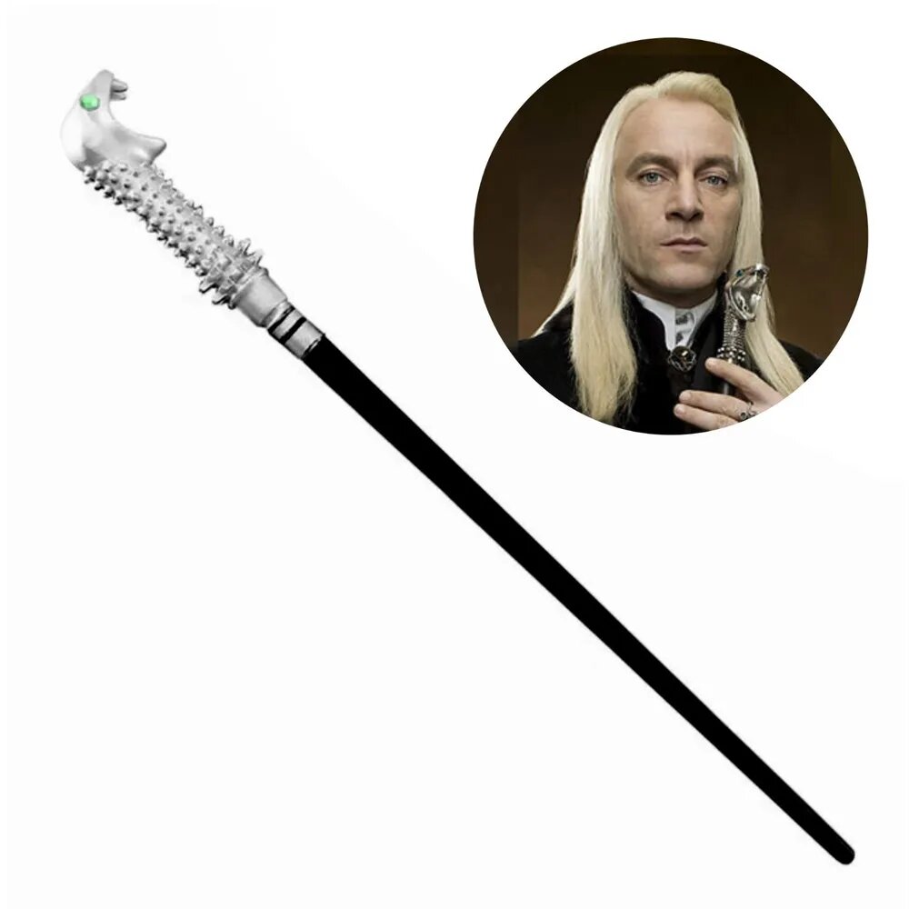 Премиальная волшебная палочка Люциуса Малфоя с металлическим стержнем. Карнавальная палочка из фильма Гарри поттер