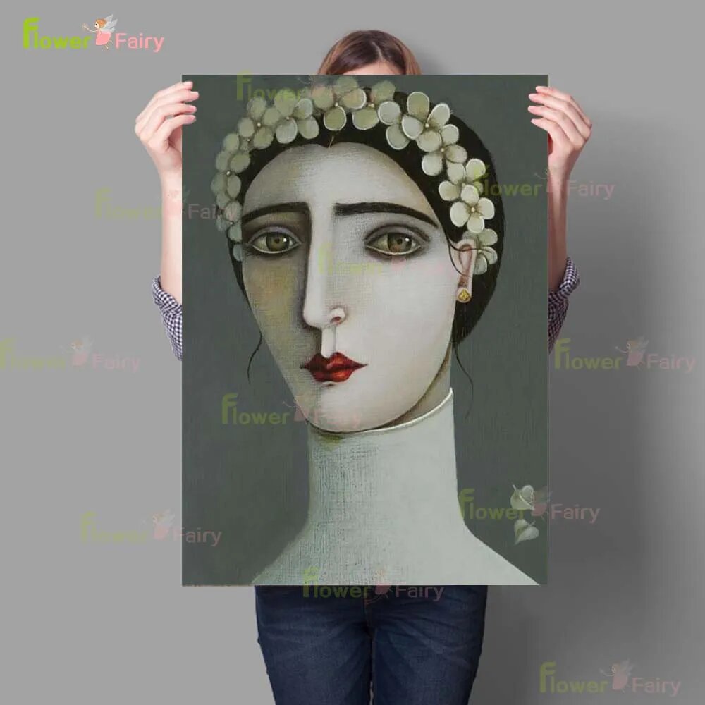 Абстрактный портрет девушки на холсте Q, 15X20cm NoFrame