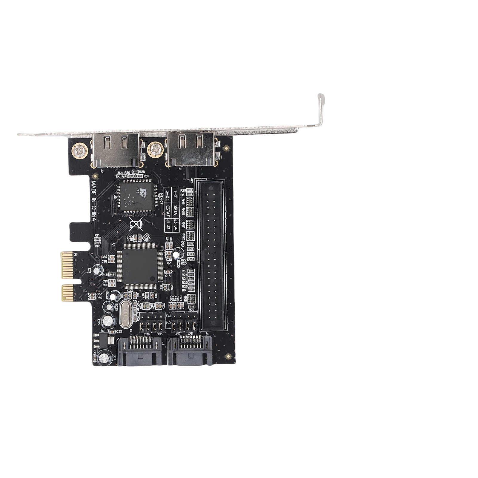 Адаптер-картаконтроллераSerialATAPCIExpressс2портамиPCIeнаESATAIDE, поддержкажесткихдисковсоскоростью3Гбит/с.