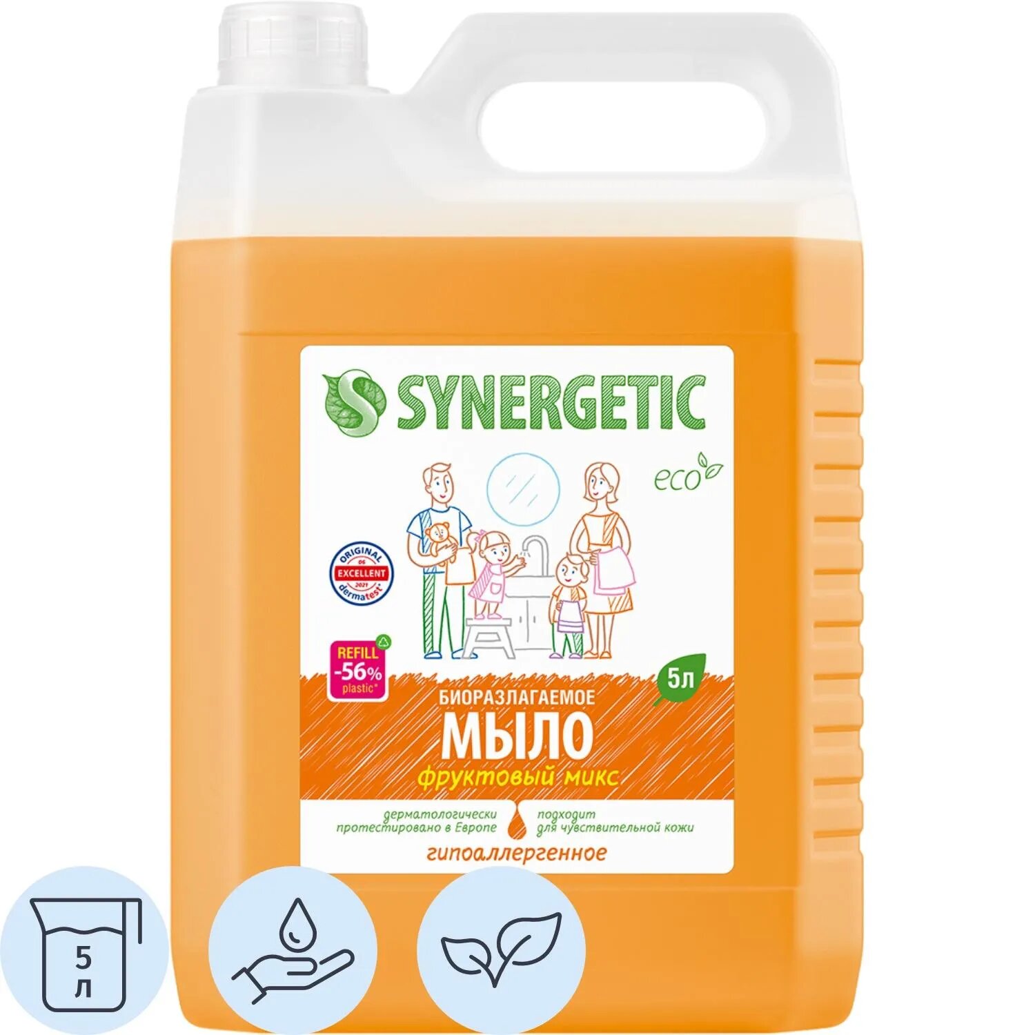Мыло жидкое Synergetic Фруктовый микс 5л