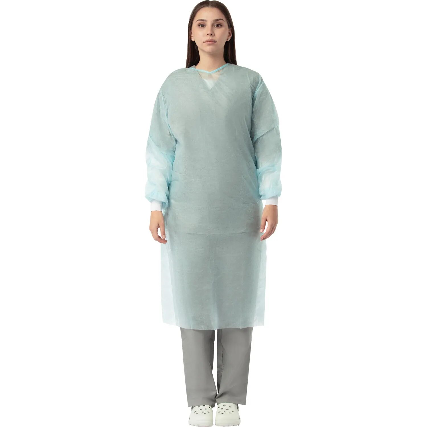 Халат хирург. стер, евро, рук. манж, дл.140 см, р.50-52, пл.25, смс, 1шт