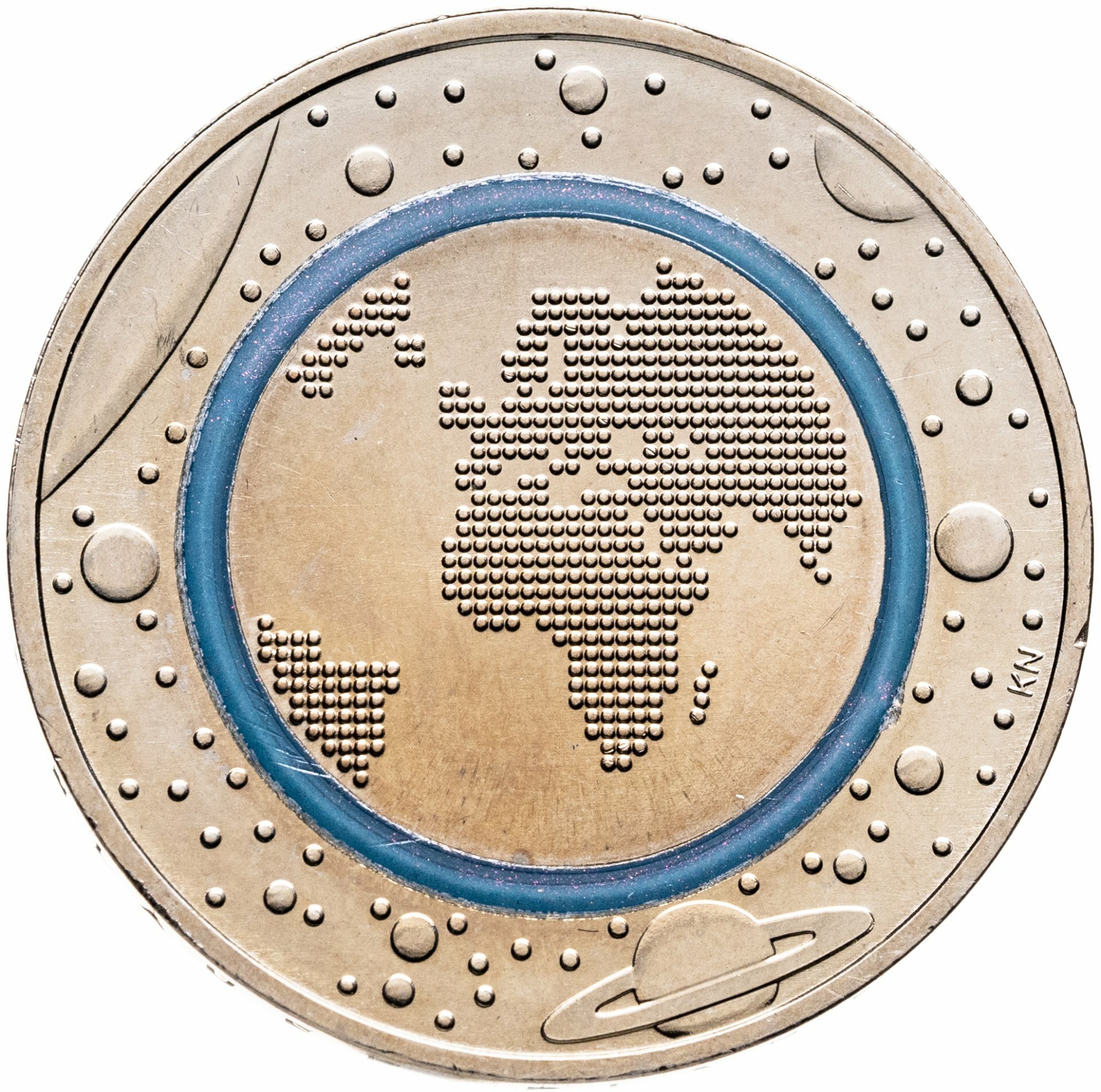 Германия 5 евро 2016 "Планета Земля" F, Три-металл, в сохранности UNC