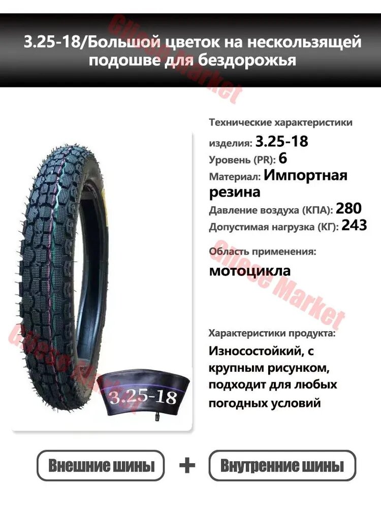 Gliese Market шина Мотошины 80/3.25 R18 32