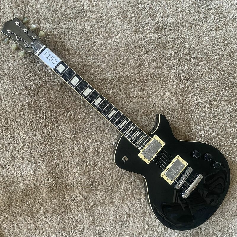 Бразильская электрогитара Tagima без логотипа, модель Mirach LP, 22 лада, красное дерево, черный цвет, незначительные дефекты