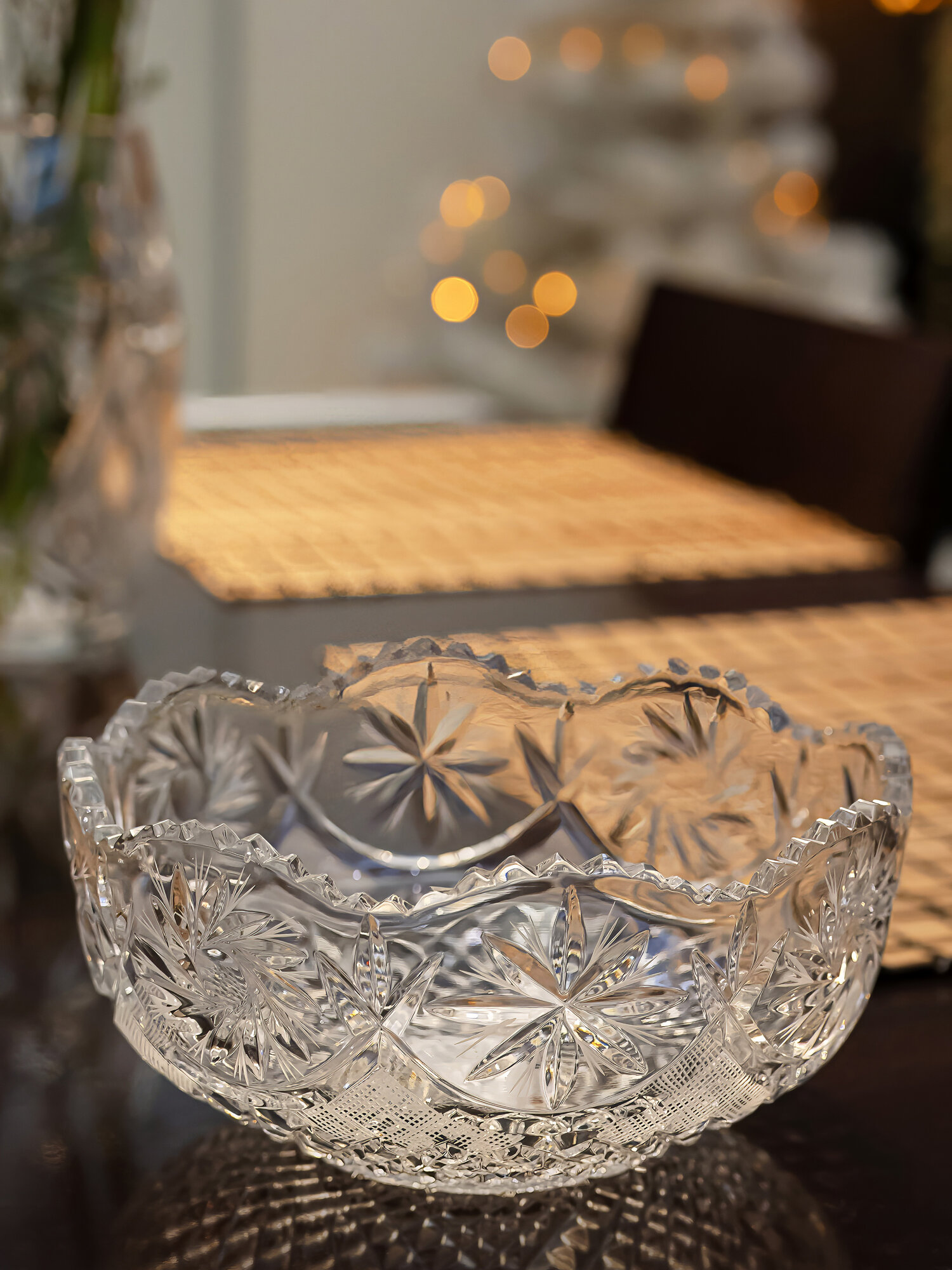 Ваза хрустальная для фруктов, для сервировки стола, высота 9.7 см диаметр 20.7 см, Неман 1000/78, 3591/1