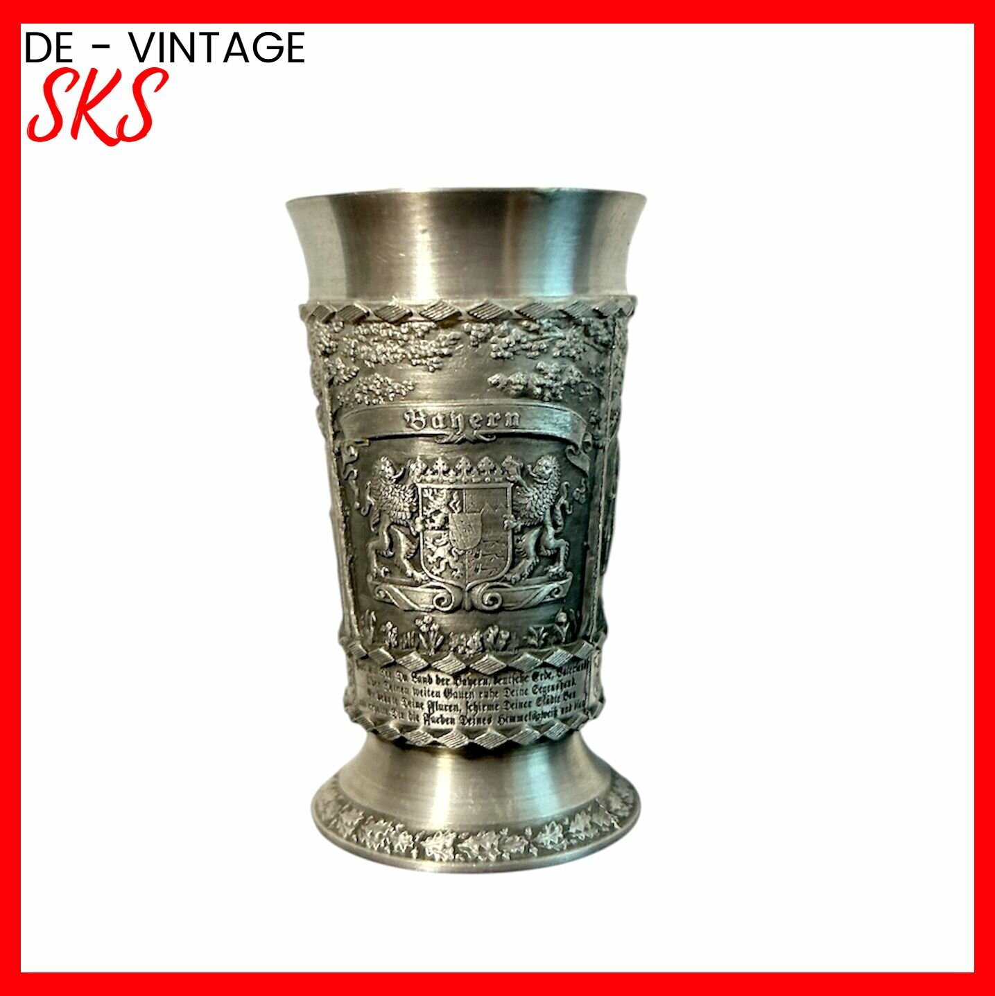 Рюмка Бавария, олово SKS, винтаж. Германия