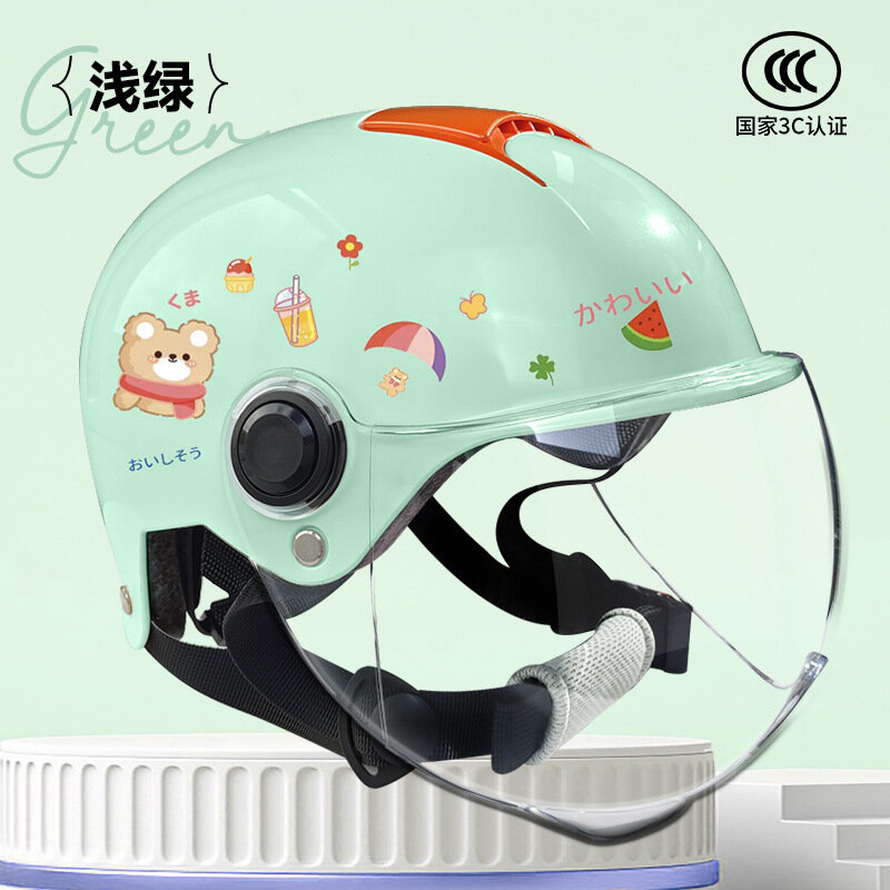 ⭐Новый национальный стандарт детского шлема, сертификация 3C, мотоциклетный шлем для мальчиков и девочек 3-12 лет, четырехсезонный шлем для электромобилей⭐