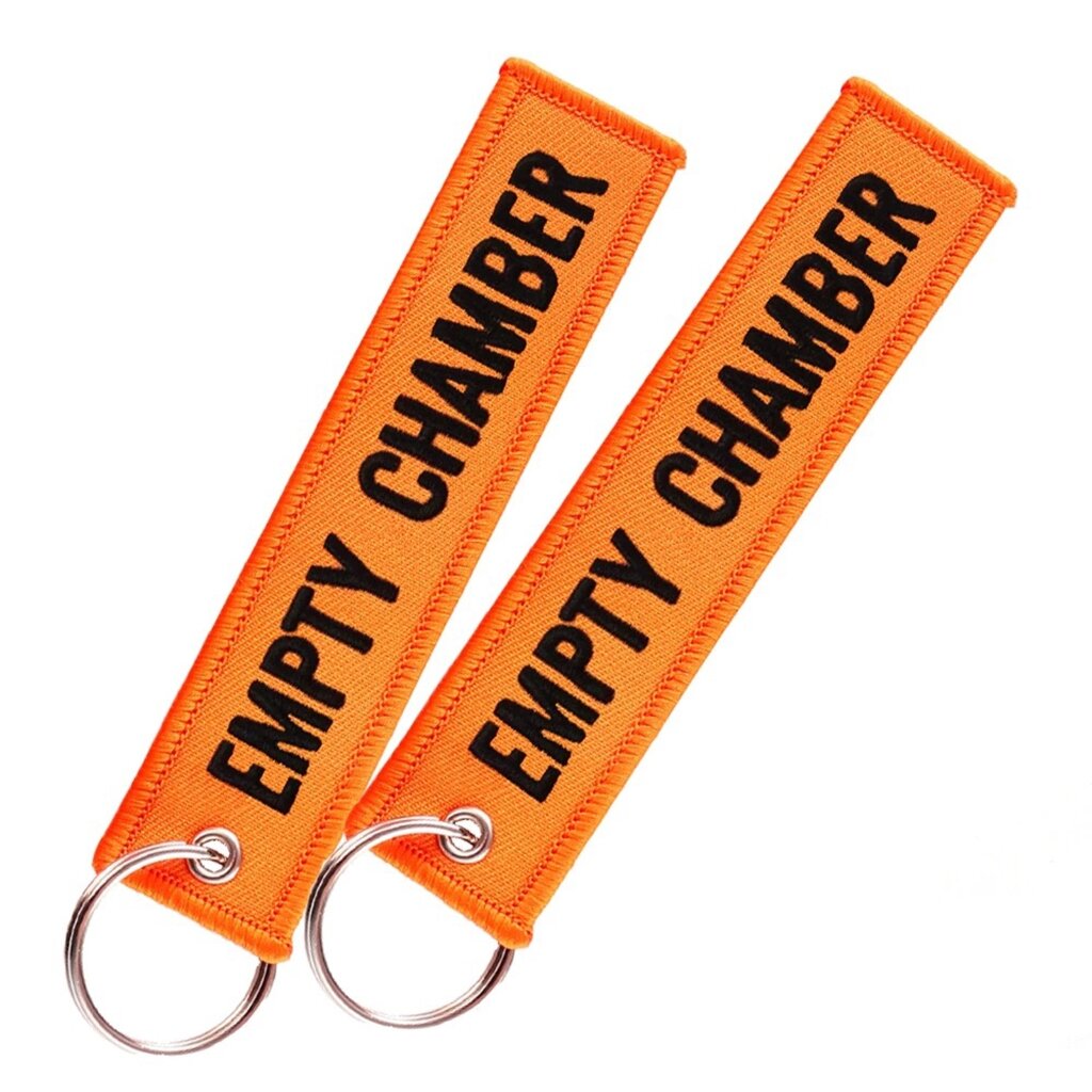 Двойная боковая индикатор безопасности Буква о том, что вышитая вышиваемая вышивка с флагами цепи Keyring