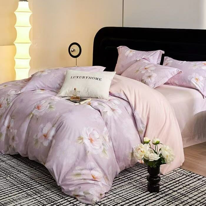 Apollo Bedding Комплект постельного белья, Сатин люкс, Двуспальный с простыней Евро, наволочки 50x70