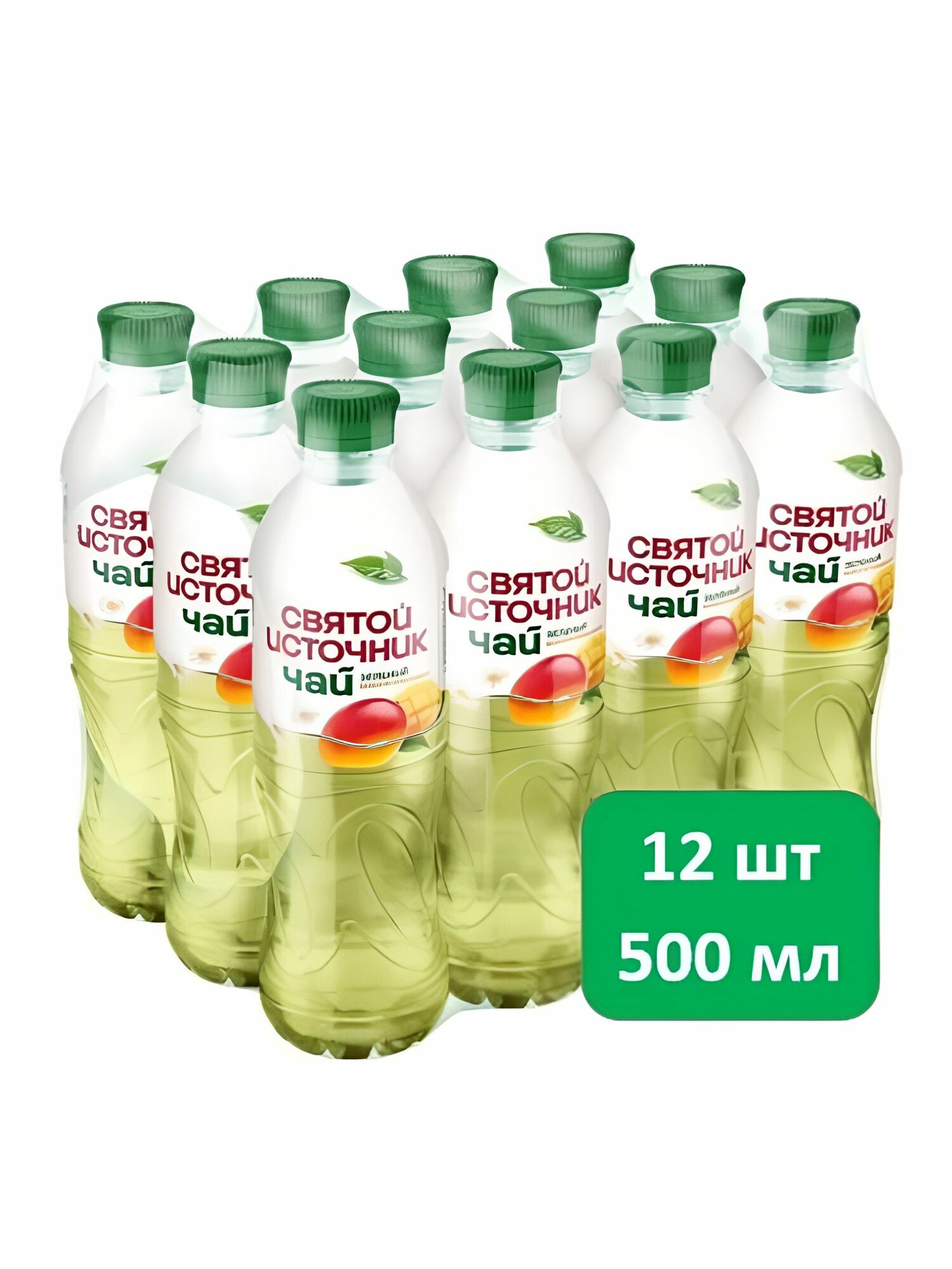 Холодный чай Святой Источник зеленый манго-ромашка, 500мл. Упаковка 12 шт.