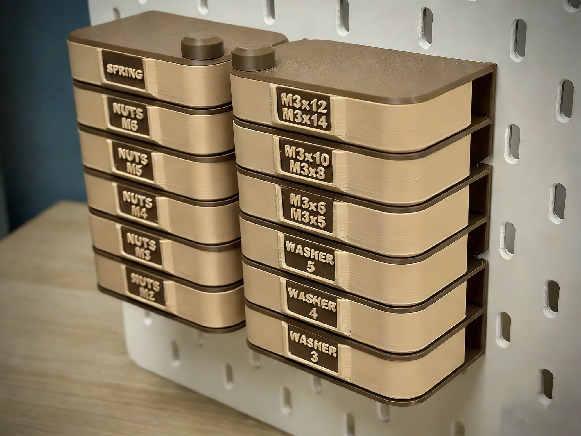 Стеклаемый модульный органайзер для мелочей (винты, гайки), модульная система, 3D-печать, PET/PLA