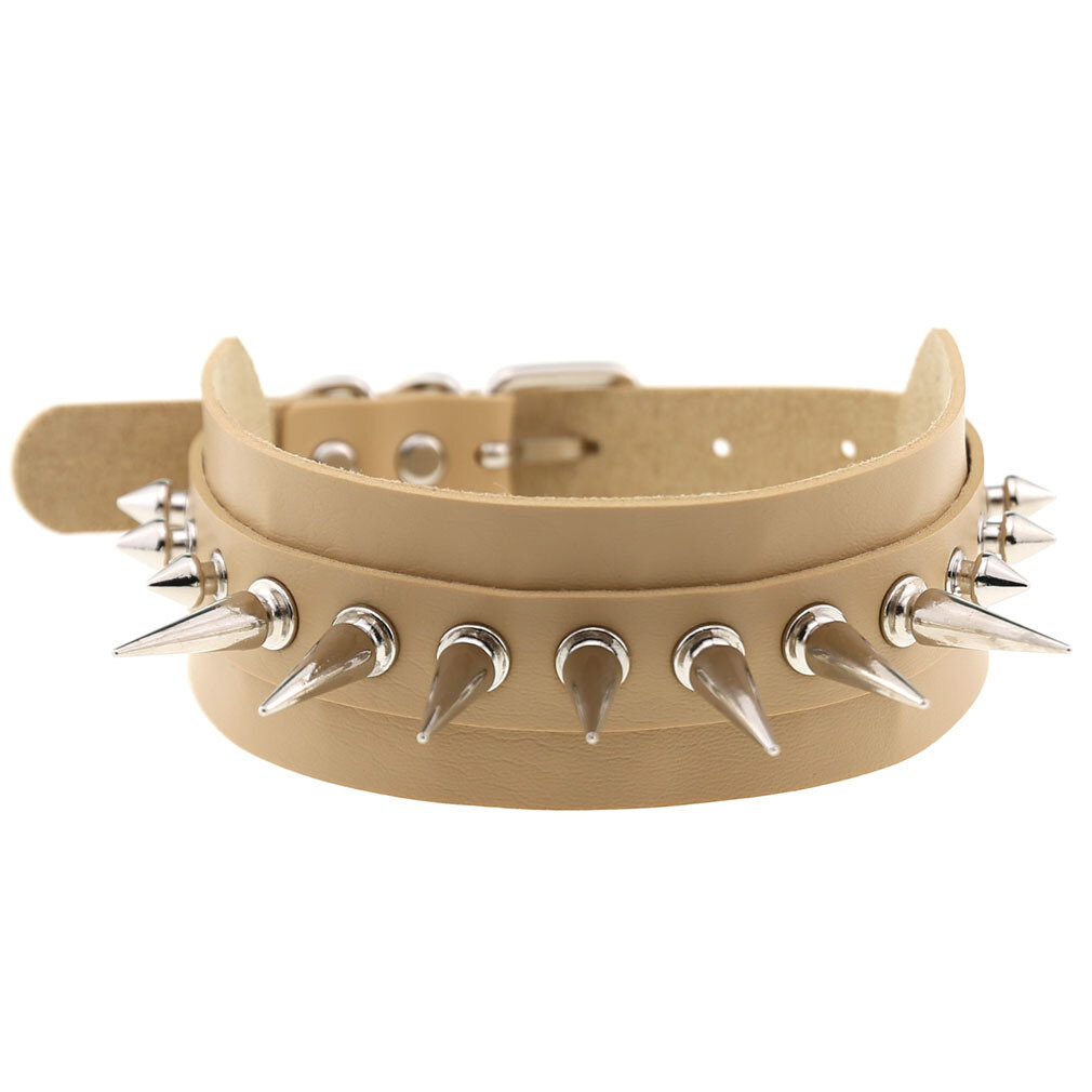 ⭐Европейский и американский стиль Харадзюку, панк-чокер с шипами и заклепками, модный тренд, ручная работа, двойной слой кожаного ожерелья, чокер на ключицу⭐