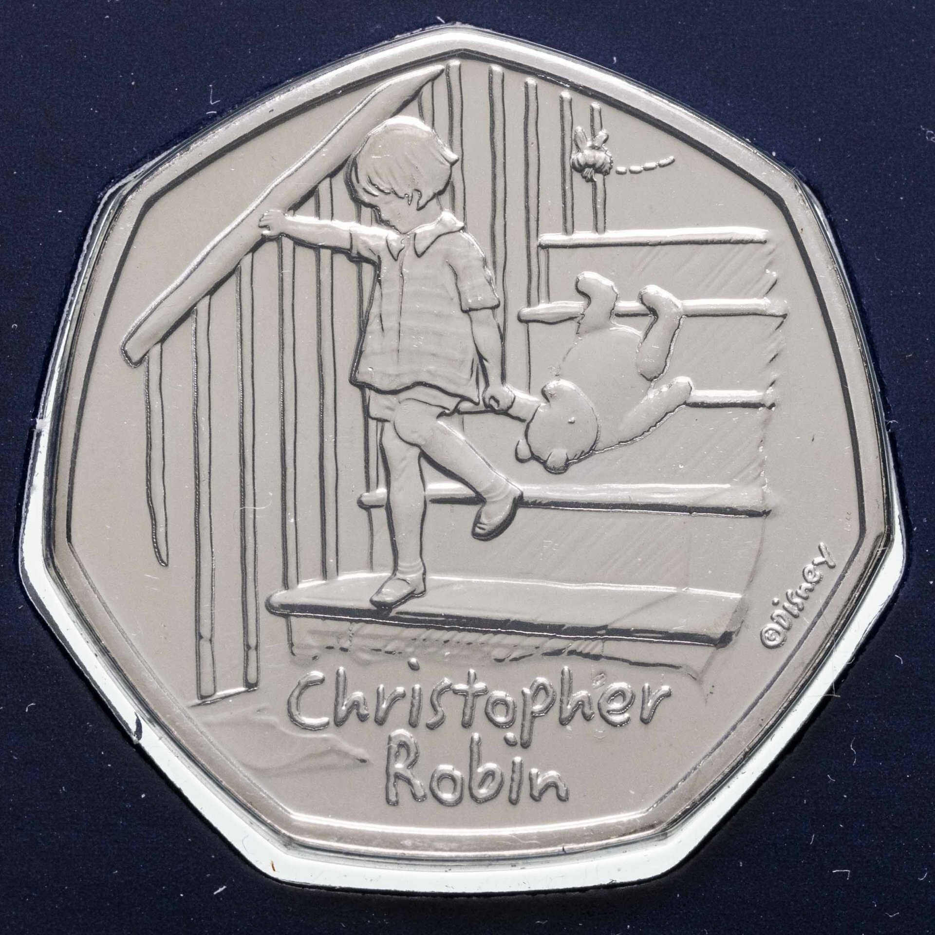 Великобритания 50 пенсов 2020 "Винни Пух - Кристофер Робин", Мельхиор медь-никель, в сохранности BUNC