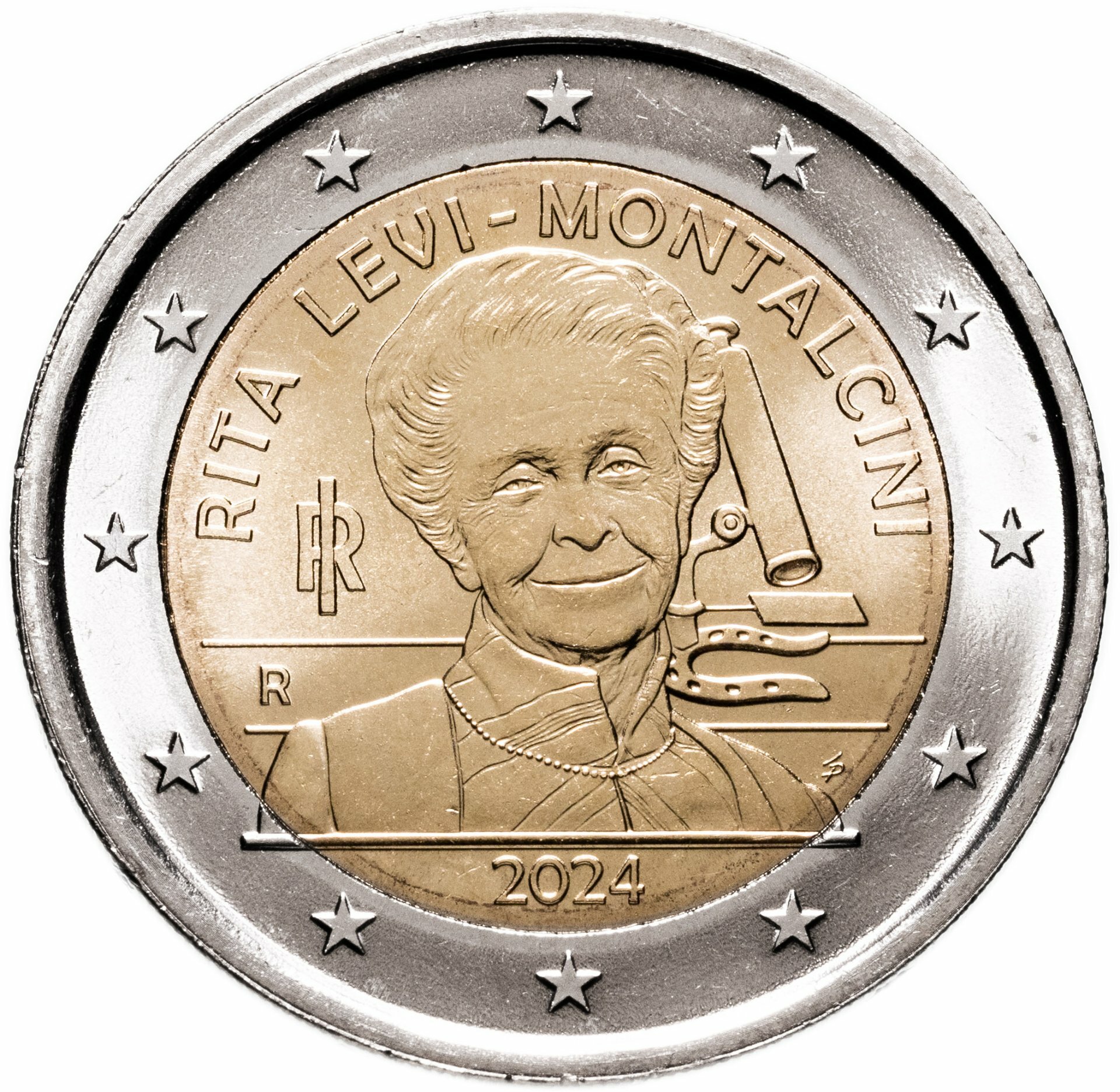 Италия 2 евро euro 2024 "Рита Леви-Монтальчини итальянский нейробиолог", Биметалл, в сохранности UNC