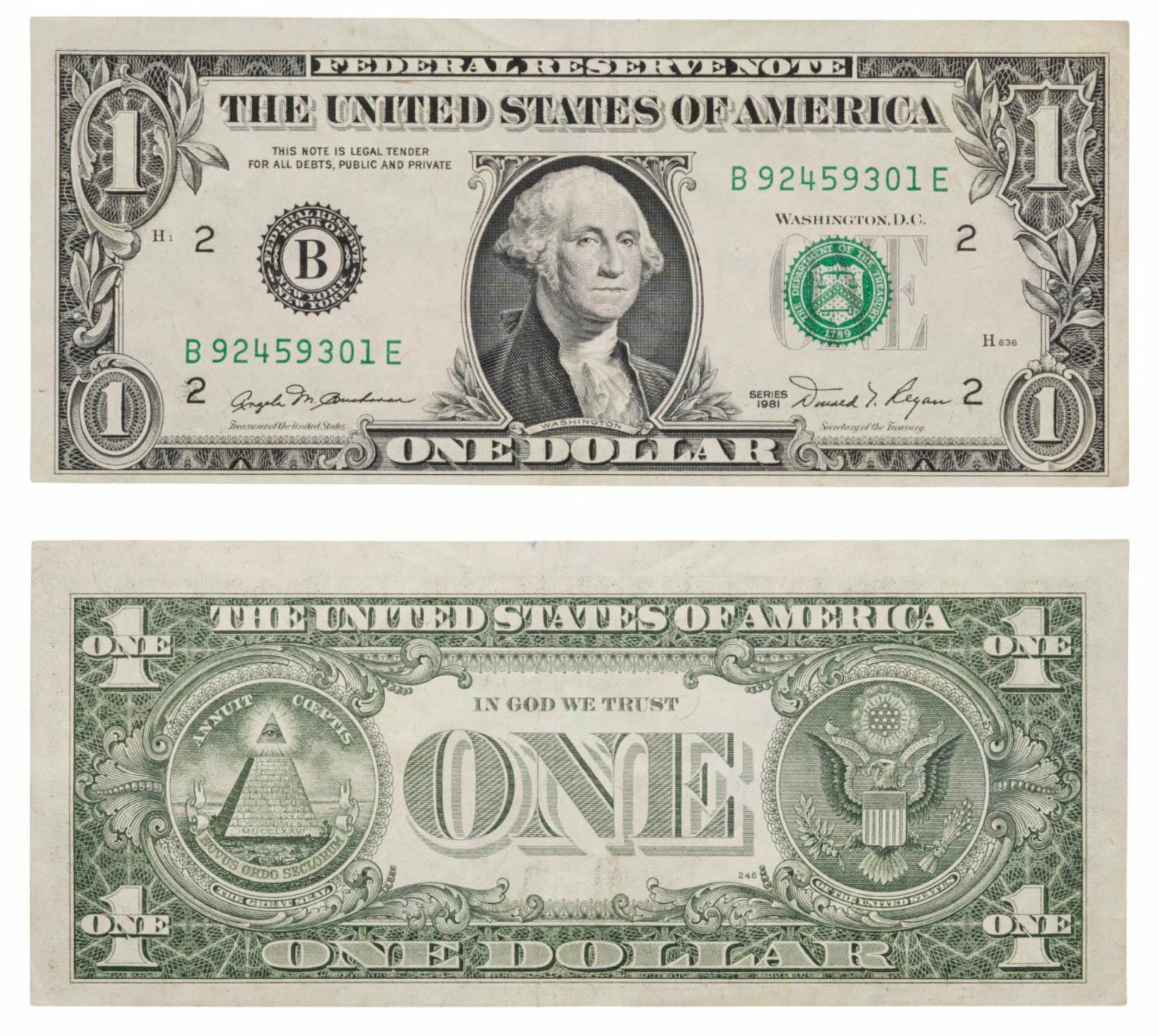 США 1 доллар 1981 года Pick 468а B-Нью Йорк