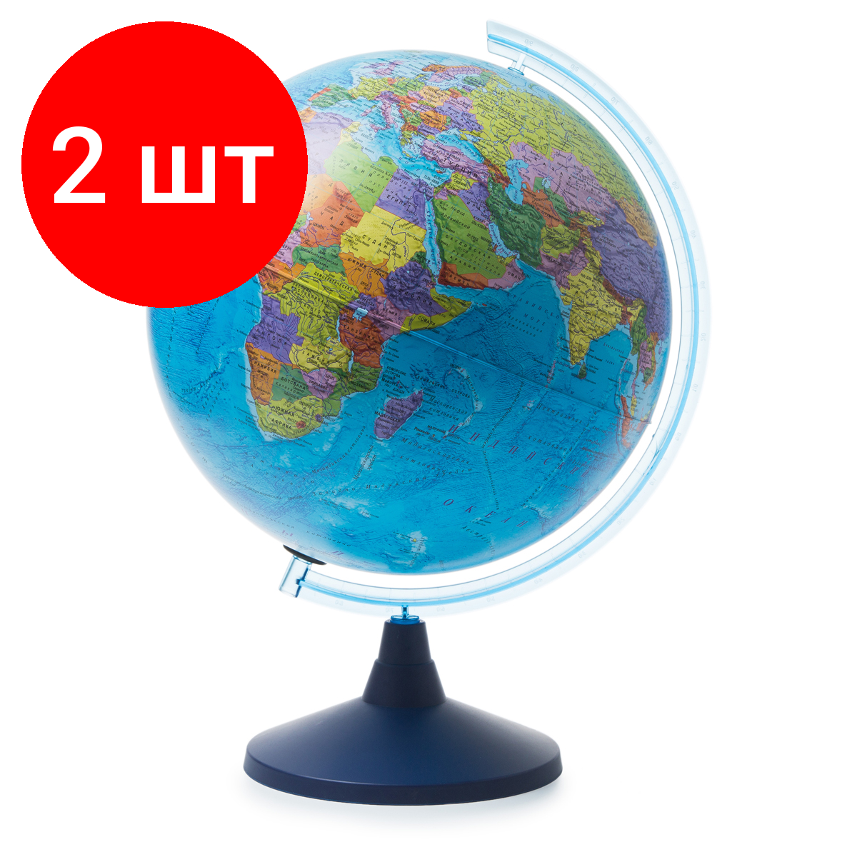 Комплект 2 шт, Глобус политический Globen, 40см, на круглой подставке