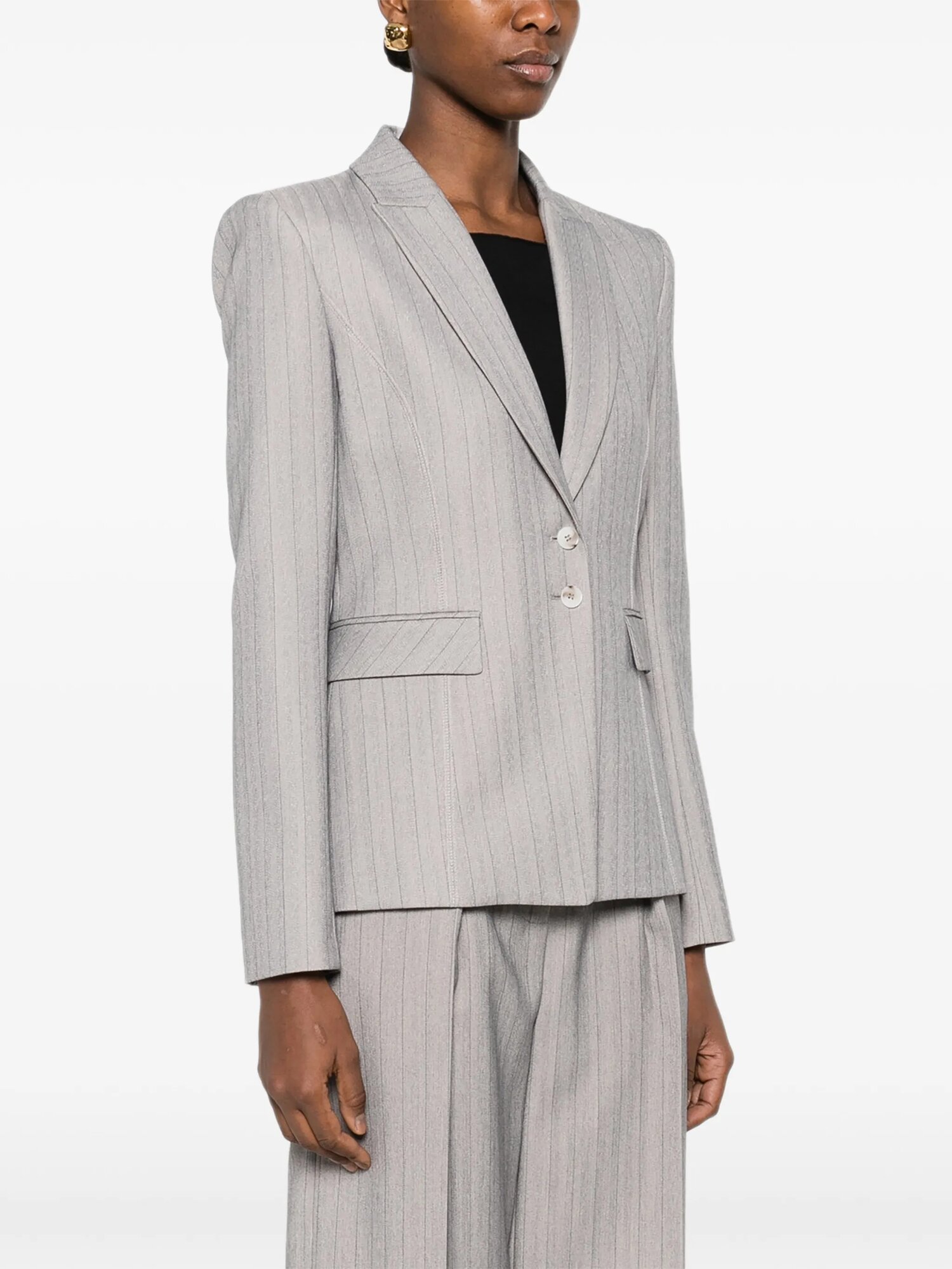 Пиджак PATRIZIA PEPE Slim pinstripe blazer, размер 46, grey — фото 1