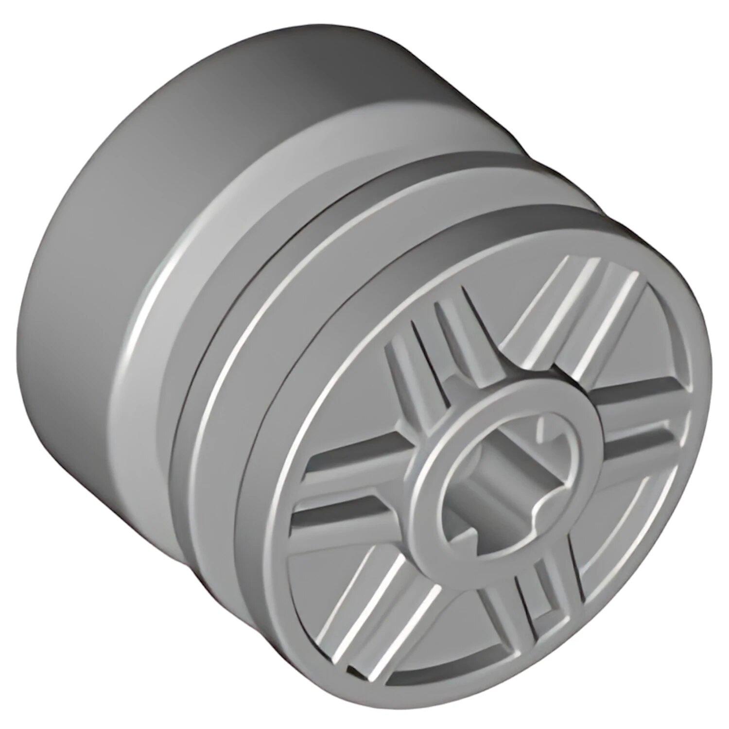 Деталь LEGO Wheel 18mm D. x 14mm with Axle Hole, Fake Bolts and Shallow Spokes 55982 (67125) Light Bluish Gray U