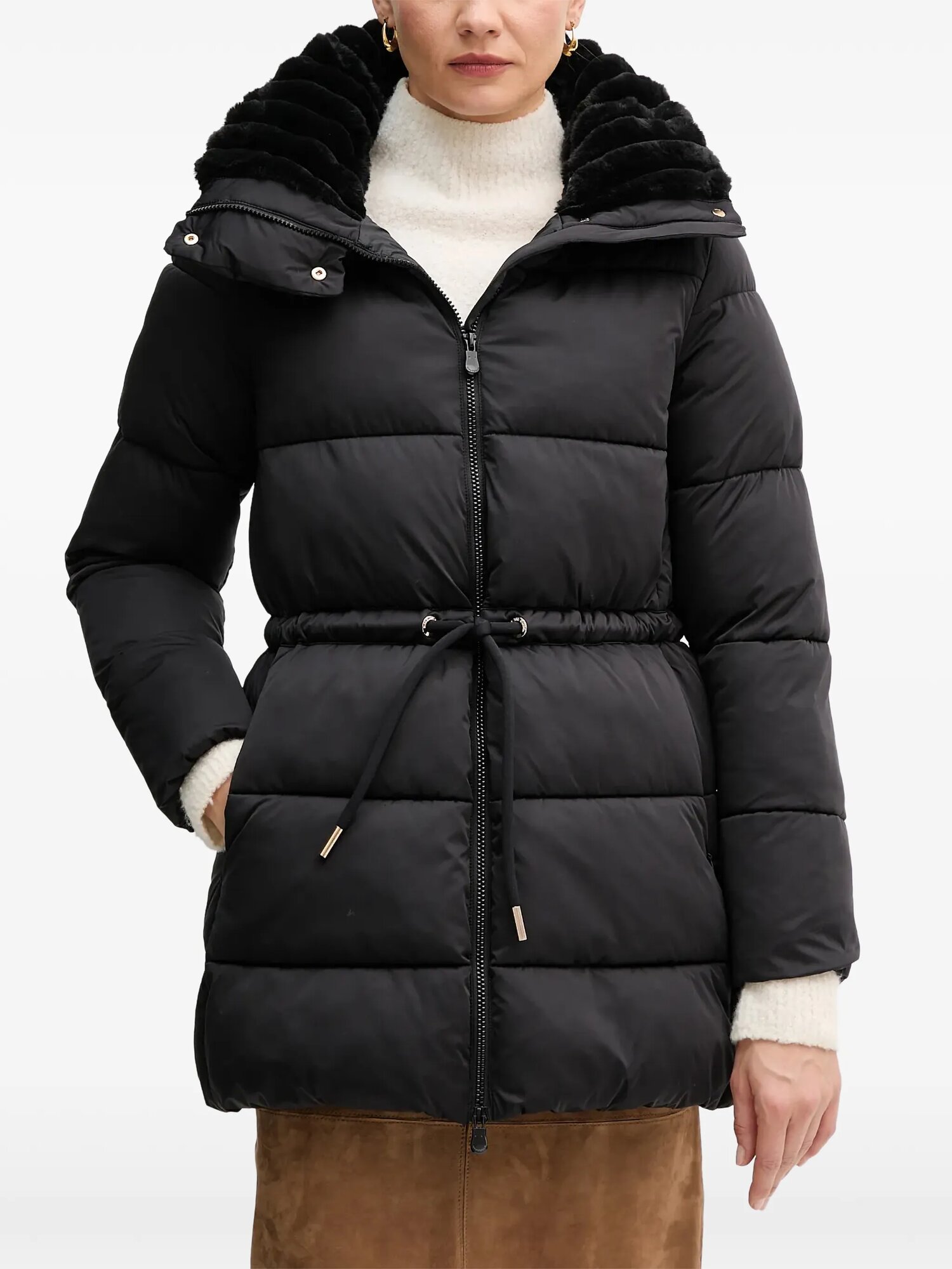 Куртка Faux-fur hooded puffer jacket