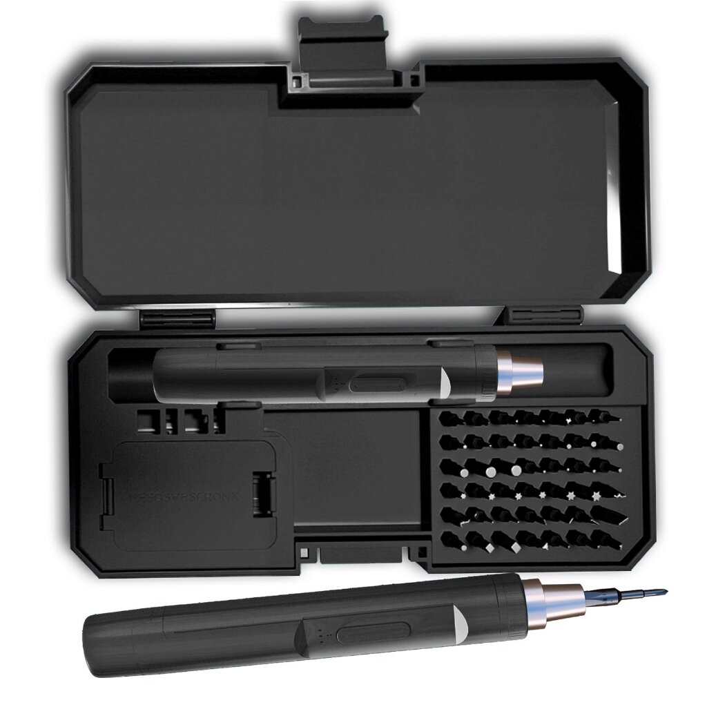 Набор электрических отверток 42 в 1 для бытовой разборки в прямом и обратном направлении (магнитное хранилище)-электрическая отвертка серого цвета