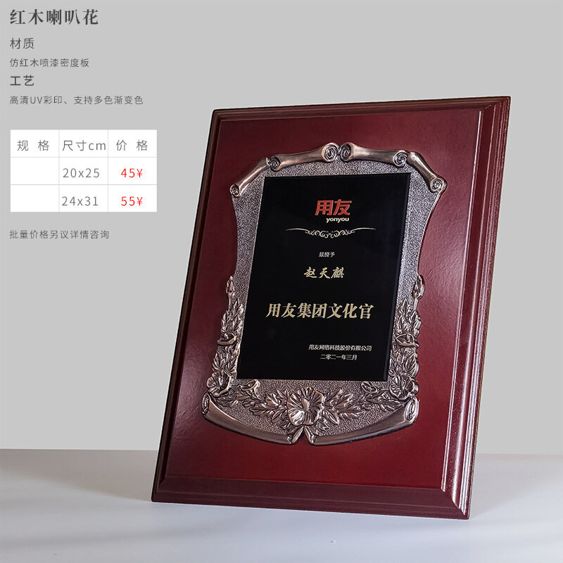 Имитация орехового дерева, наградная табличка, почетная табличка, деревянная медаль с золотым покрытием, металлическая награда, памятная бронзовая медаль на пенсию