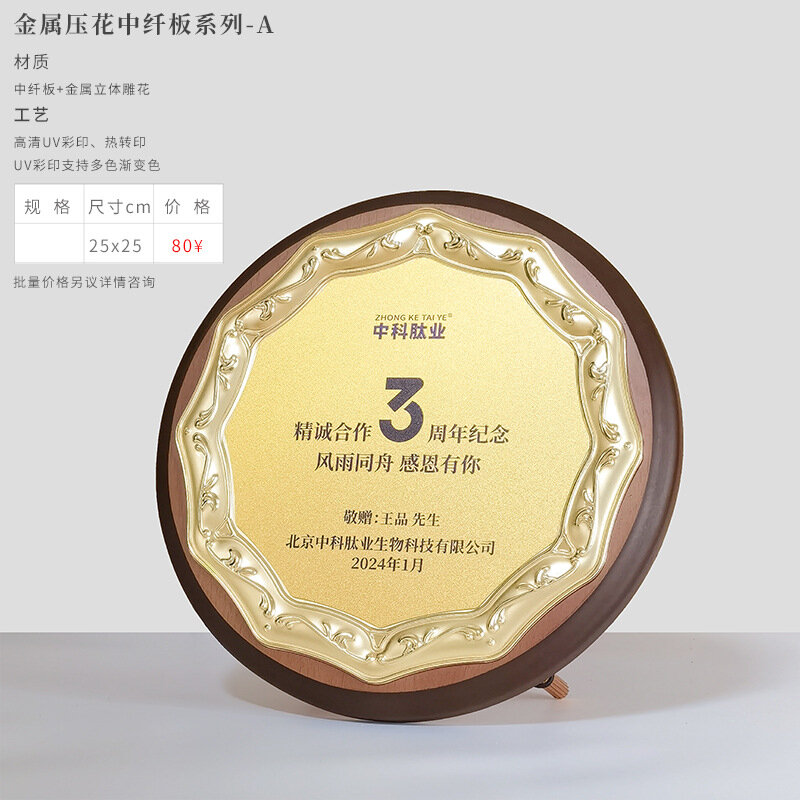 Имитация орехового дерева, наградная табличка, почетная табличка, деревянная медаль с золотым покрытием, металлическая награда, памятная бронзовая медаль на пенсию