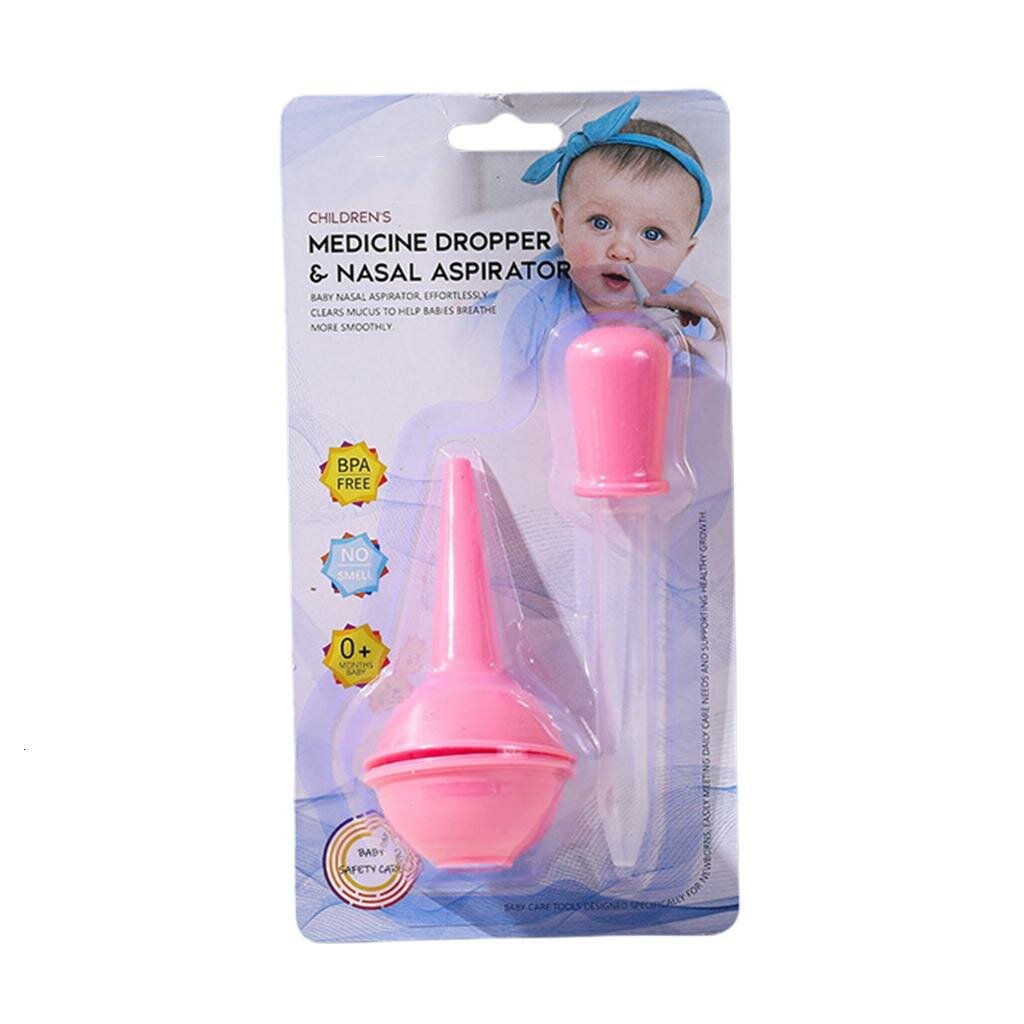 Насос-аспиратор для носа с дозатором лекарства, Розовый