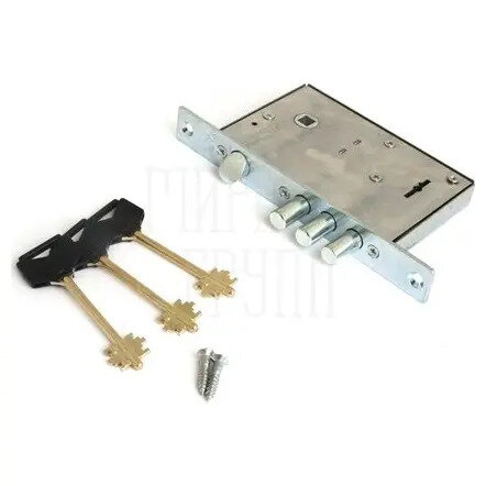 Замок Elbor (Эльбор) врезной сувальдный с защёлкой RеХ.1.7 3 кл. никель