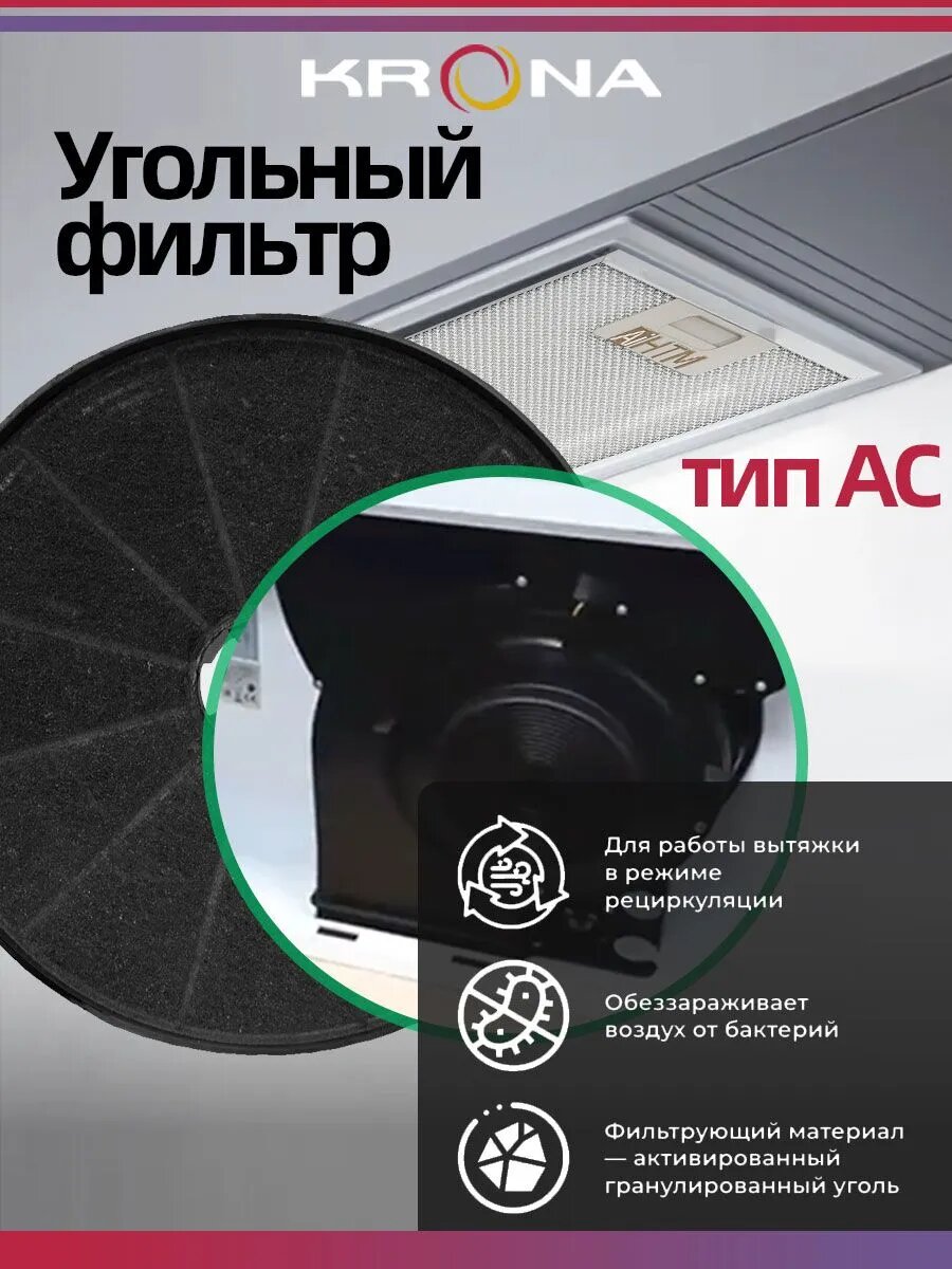 Фильтр угольный KRONA тип AC (2 шт.)