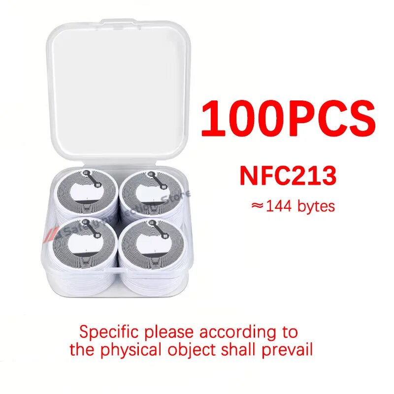 100 шт./кор.] наклейка NFC, метка NFC, используемый телефон, ISO 144443 A, 13,56 МГц, Ntag213 114 байта