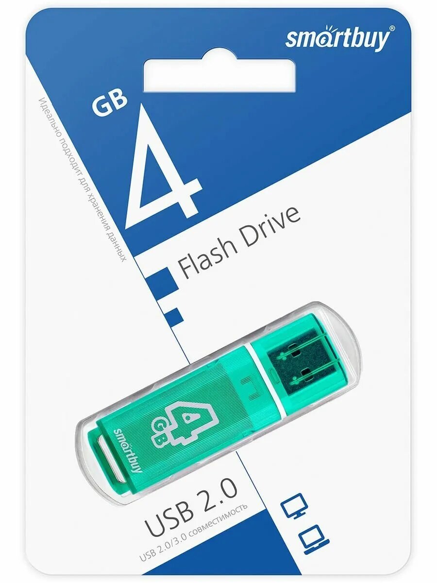 Флэш накопитель 4GB Glossy series Green (SB4GBGS-G)