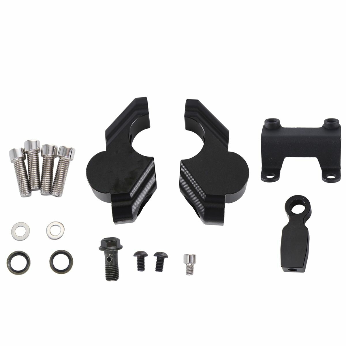 Стойка руля мотоцикла, зажим для рукоятки, удлинительный адаптер MT-07 MT07 2021 2022 2023 - (черный)