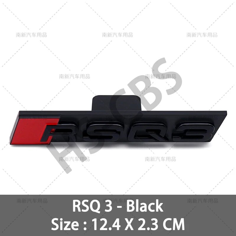 1 шт. 3D ABS RSQ3 RSQ4 RSQ5 RSQ6 RSQ7 RSQ8 эмблема гриля RS3 RS4 RS5 RS6 RS7 RS8 значок на переднюю капот автомобильные наклейки автомобильные аксессуары Black RSQ3