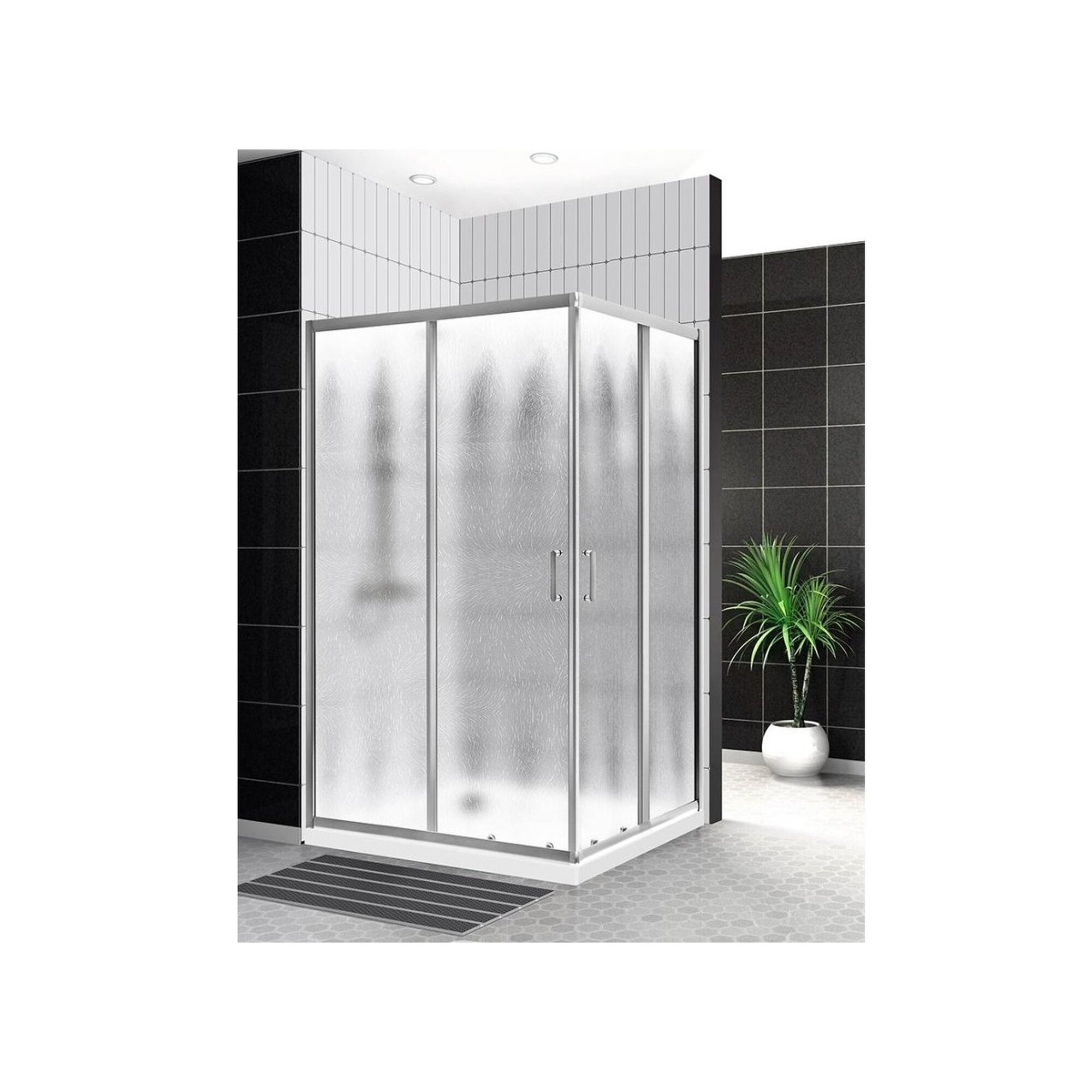 Душевой уголок BelBagno UNO-195-AH-2-120/90-CH-CR хром, стекло шиншилла 5 мм (1200х1950х900)