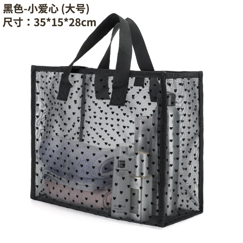 Сетчатая флокированная ручная сумка для плавания, пляжная сумка, портативная дорожная сумка для макияжа, косметичка, сумка для хранения косметики