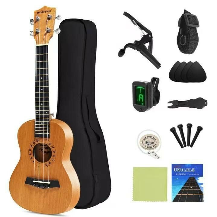 2025 Оптовая продажа от фабрики 38inch Гитара Полный набор аксессуаров / Укулеле Маленькая гитара 21inch Акустическая гитара