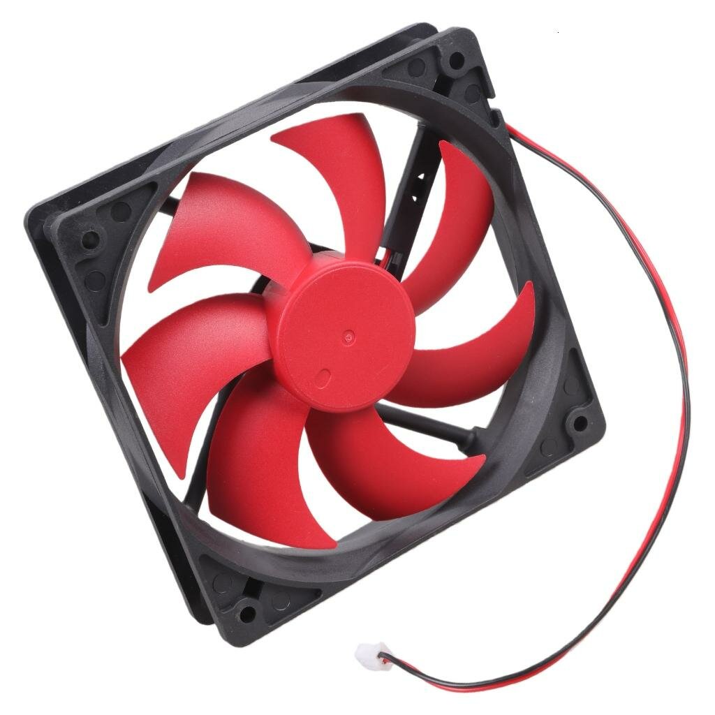 Вентилятор охлаждения 12x12x2,5 см, 1800 об/мин, 2 штырька, Черный