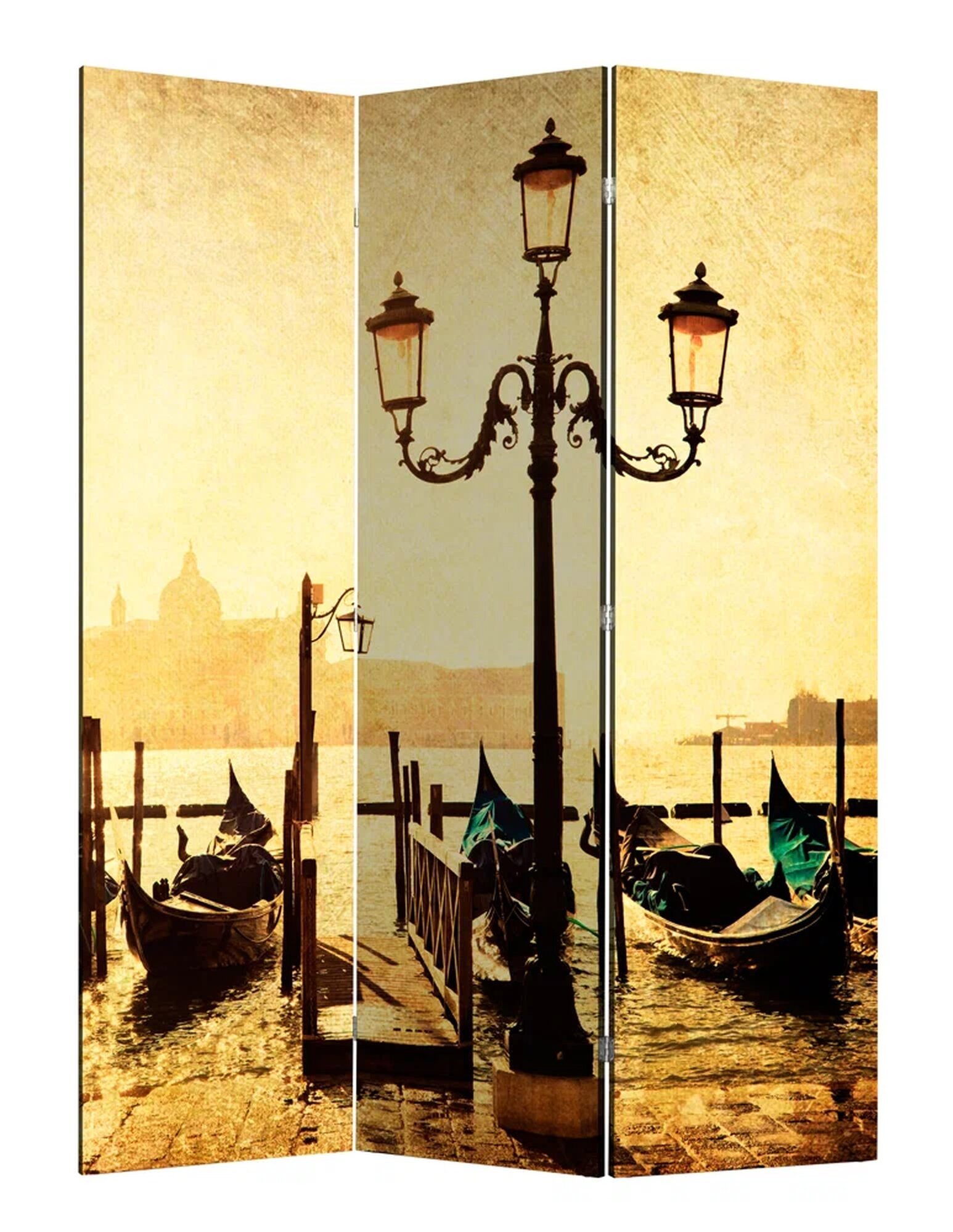 ПВХ ширма перегородка для зонирования Набережная Венеции - 3, размер 177х141/47 см