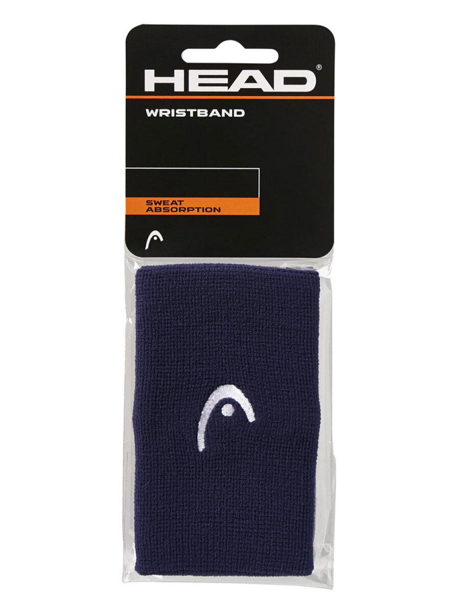 Напульсники спортивные махровые HEAD Wristband 5 Long, 2шт, темно-синий