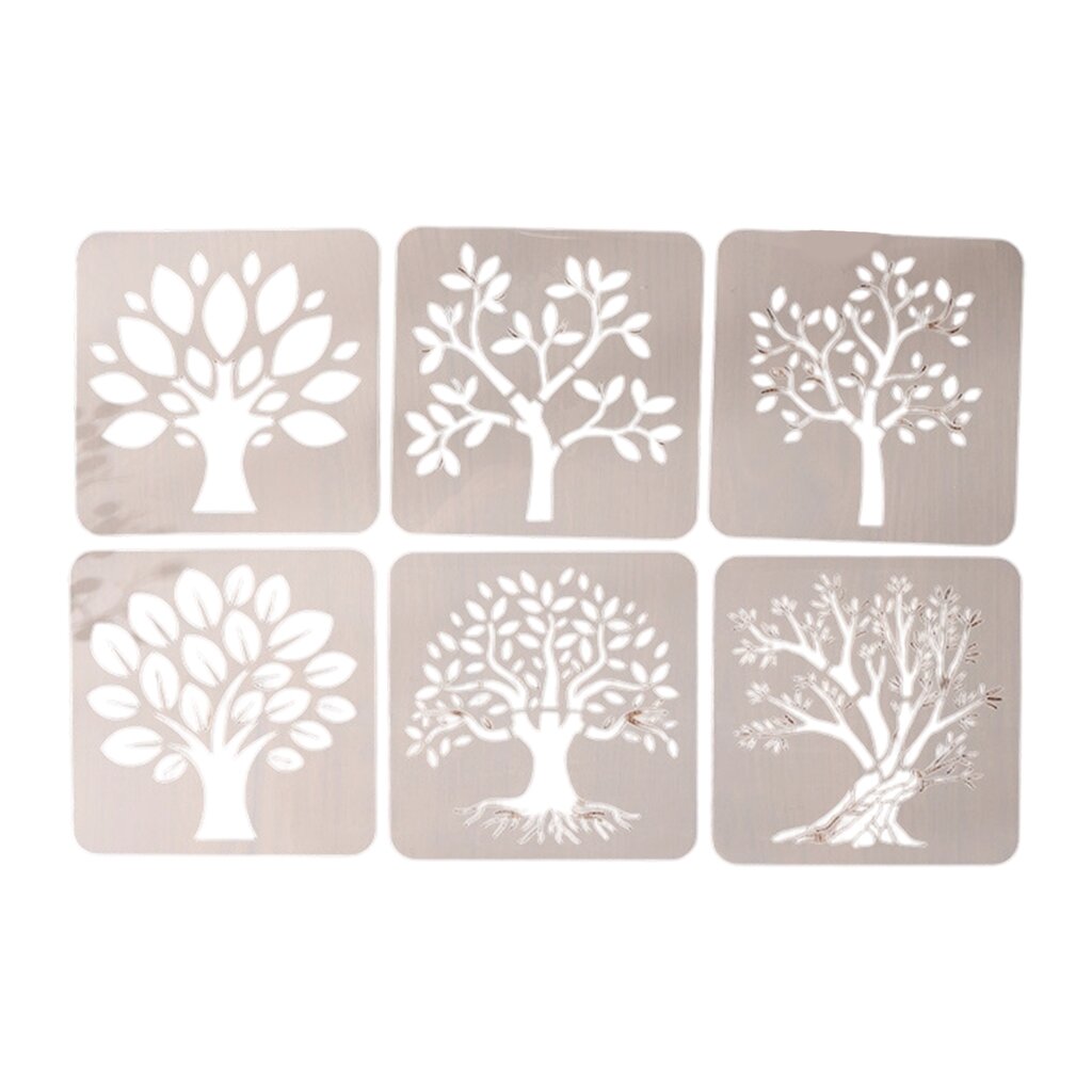 6 Шт Трафареты Для Дерева, Выдалбливают Трафареты Для Рисования, Журнальные Трафареты, Трафареты Для Листьев