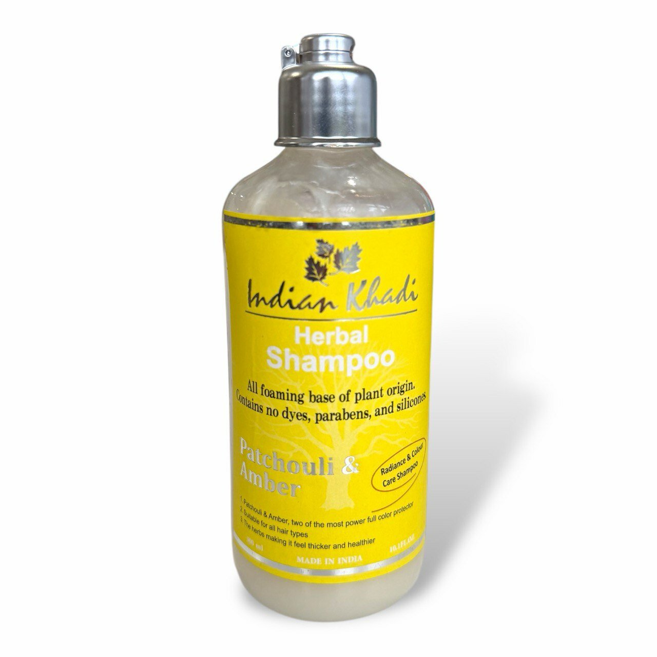 Herbal Shampoo PATCHOULI & AMBER, Indian Khadi (Травяной Шампунь пачули И амбер, Сияние и уход за цветом волос, Индиан Кхади), 300 мл.