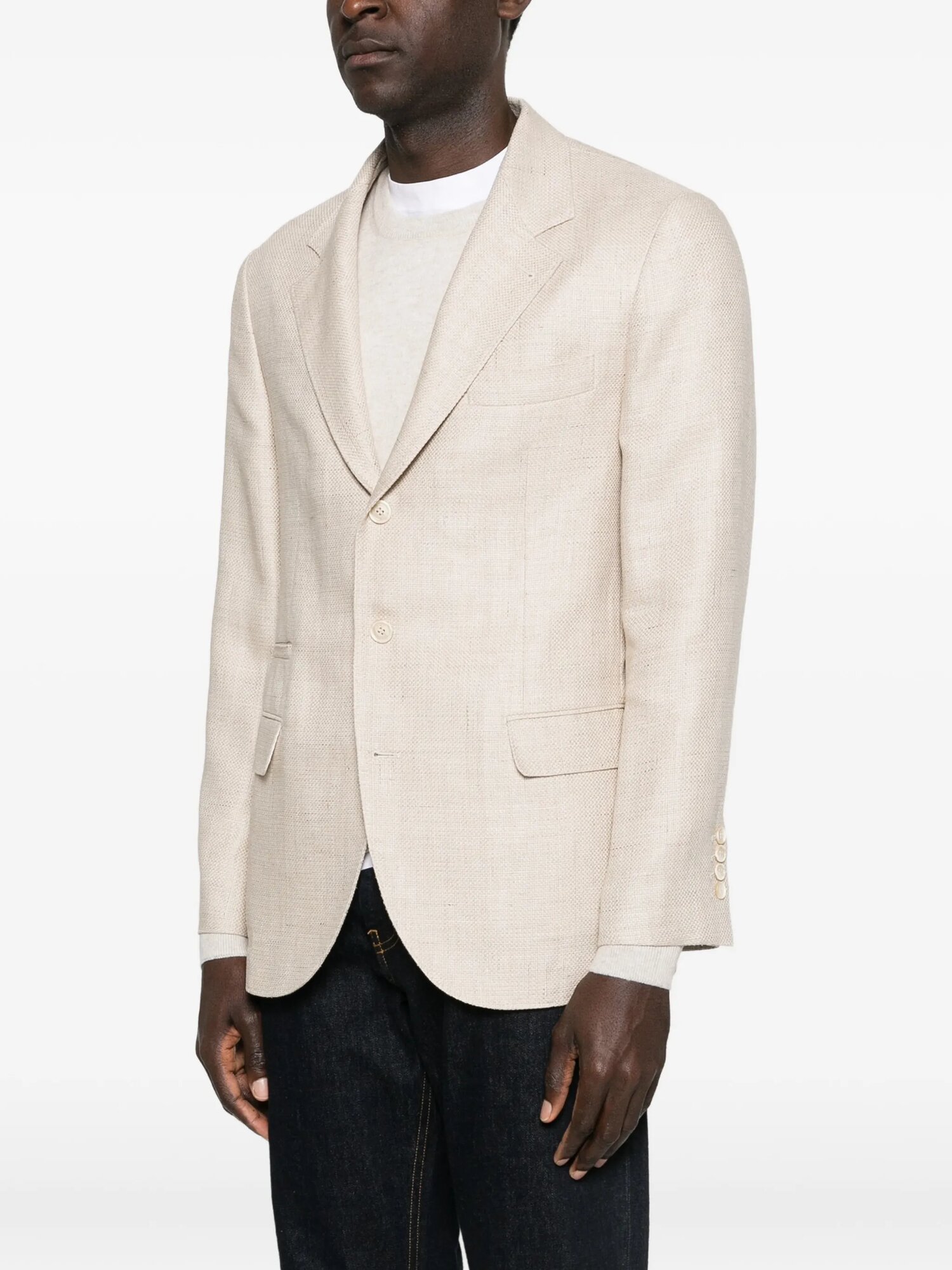 Пиджак BRUNELLO CUCINELLI Buttoned flap-pocket blazer, размер 52, разноцветный — фото 1
