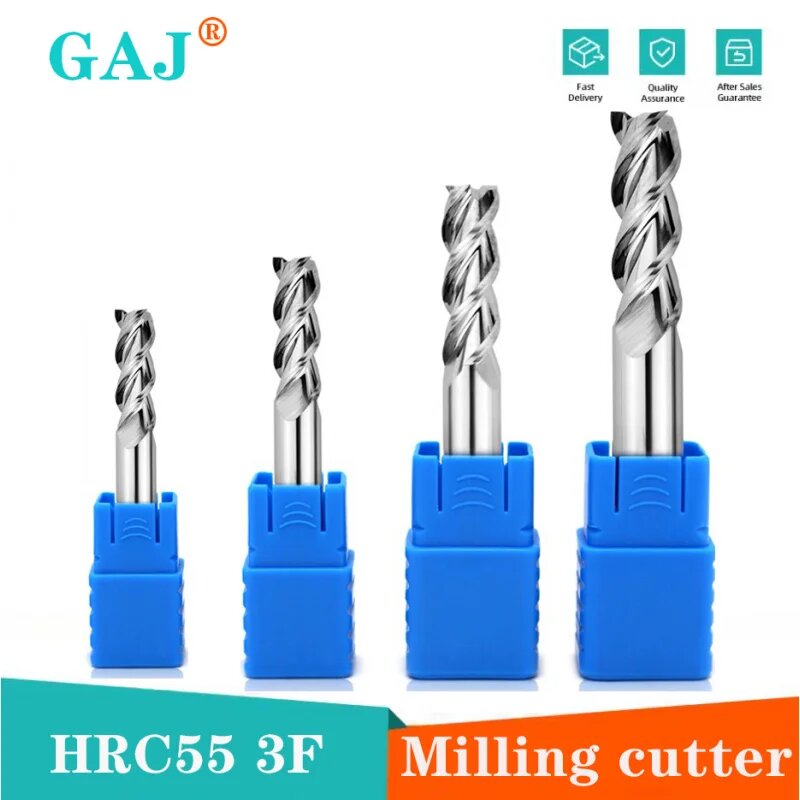 Фреза с покрытием из сплава, инструмент из вольфрамовой стали по алюминию HRC55, обработка с ЧПУ, 3-лезвые концевые фрезы, верхние фрезы по дереву, инструменты 12.0mmx100L