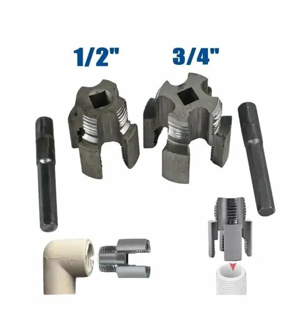 Набор метчиков и плашек для труб из ПВХ и ППР, 1/2"+3/4",2 шт