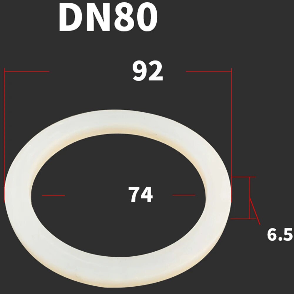 Резиновая плоская уплотнительная прокладка DN15/20/25/32/40-100 для пищевых продуктов VMQ силиконовая шайба, уплотнительная прокладка для блокировки канавки, фитинга